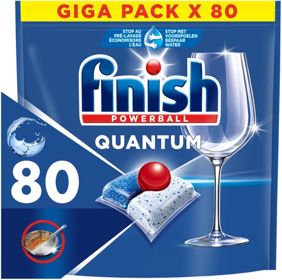 Finish Quantum All in One Regular Vaatwastabletten - 80 Capsules | bol