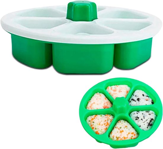 6-in-1 Driehoekige Sushi Vorm: Grote Capaciteit Onigiri Maker - Bento ...