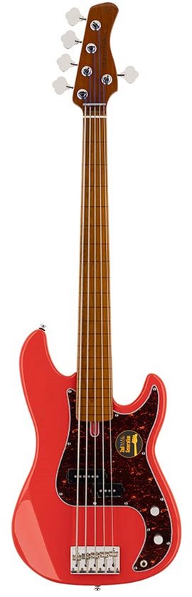 Sire Marcus Miller P5 Fretless 2nd Gen Alder 5 Dakota Red - Elektrische ...