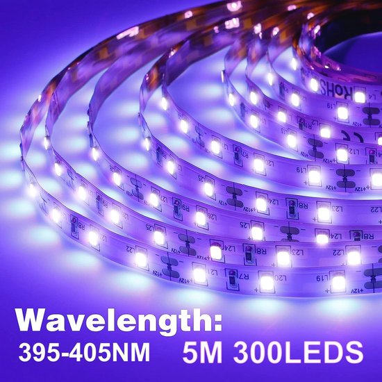 UV LED Strip 5M Zwart Licht Tape voor Feestverlichting, Flexibele ...