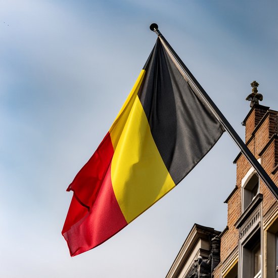 Landen vlag Belgie - 90 x 150 cm - met compacte draagbare telescoop ...