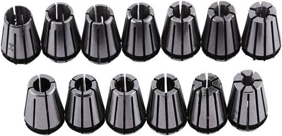 Router Collets 15 stuks ER11 Spring Collet Set Precisie Chuck Houder ...