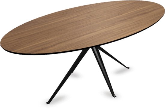 Melamine eettafel noten - Ovaal - Anna onderstel - eiken tafel | bol