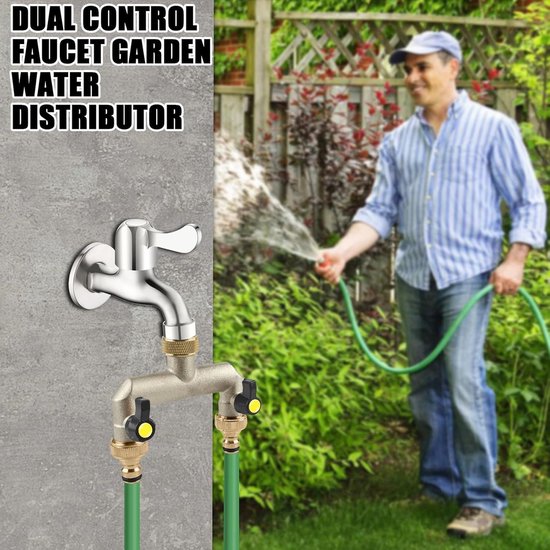 2 Way Water Distributor 3/4 Inch Brass with Ball Valves for 2 Devices ...