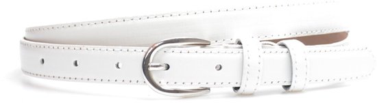 2 cm smalle witte riem - 100% leder - witte riem dames - Maat 115 ...
