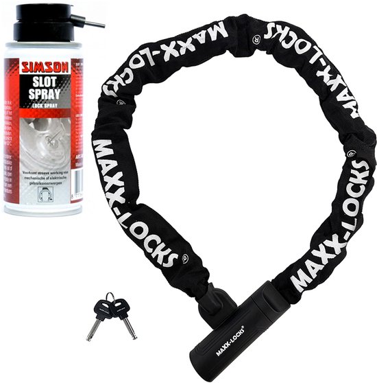 Maxx-Locks Picton Kettingslot - Art 2 Fietslot met Slot Spray - Ketting ...