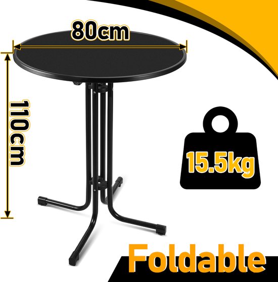 2x Statafel ,Set van 2, ø80x110 cm,Inclusief 2x Zwarte Statafelrok , Statafels,... | bol
