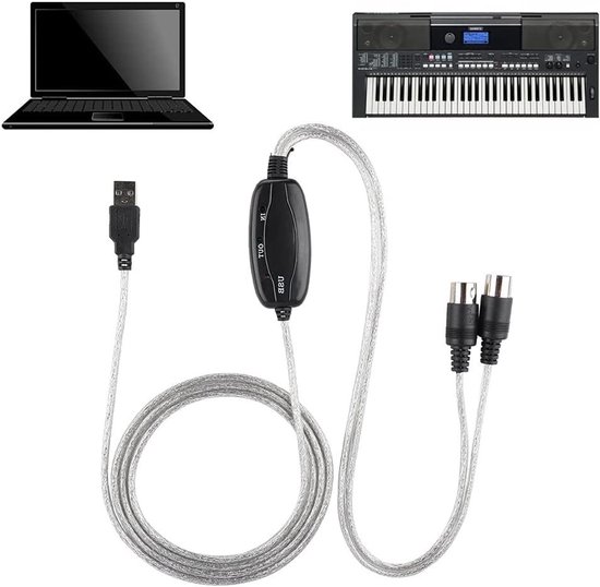 USB MIDI-kabel - Echte plug & play - Snelle en betrouwbare MIDI-naar ...