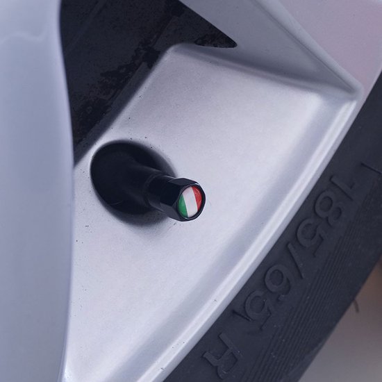 Schrader (auto) ventiel - Zwart Italie aluminium met afdichting | bol