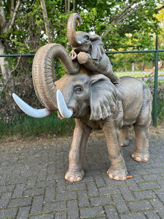 Goodyz- Jungle Dieren - Olifant - Levensechte Olifant - met baby Olifant- 200cm lang -... | bol