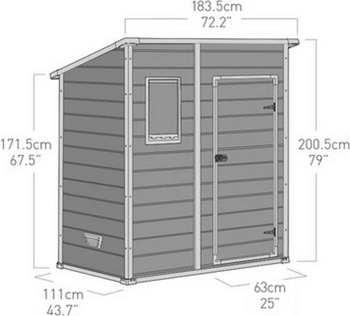 Intergard Tuinhuisje kunststof tuinberging 185x111cm | bol.com