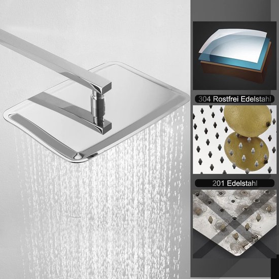 Roestvrijstalen Regendouchekop 35x25 cm – Luxe Inbouwdouche met ...
