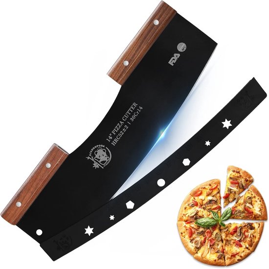 Pizzasnijder 30Cr14 roestvrij staal comfortabele greep notenboom ...