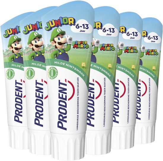 Prodent Junior 6-13 jaar Tandpasta - Super Mario - 12 x 75 ml - Voordeelverpakking | bol