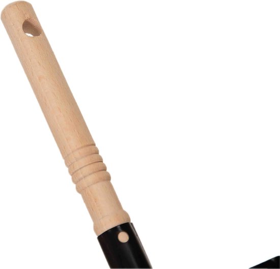 10x Stoffer en blik Metaal Zwart Houten Handvat Schep Plaatwerk Schep ...