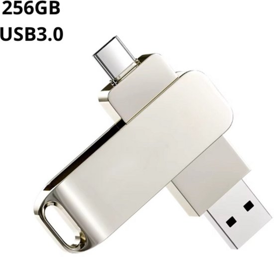 USB Stick 256GB - USB Flash Drive 256GB- Voor Alle Besturingssystemen - Aluminium... | bol