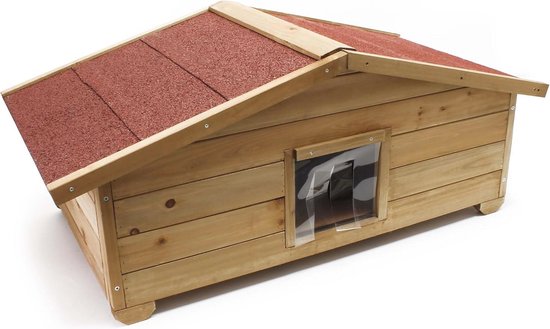Groot geïsoleerd kattenhuis voor tuin of terras - Weerbestendige ...