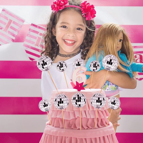20 Stuks Mini Discobal Taarttoppers voor Jaren 70 Disco Thema ...