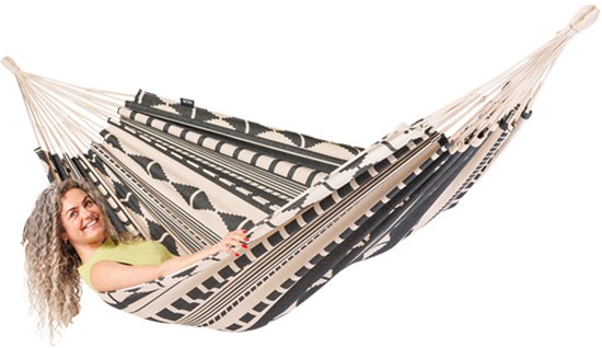 Luilak 2 persoons hangmat - 100% Katoen - 350x160cm - 160kg draagkracht ...