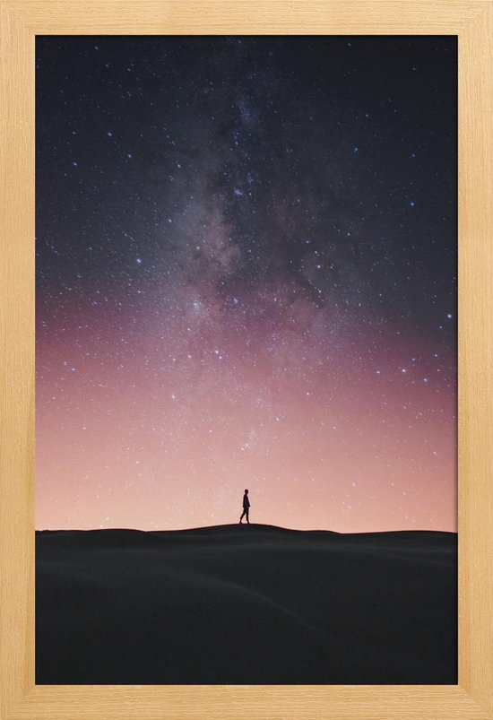 JUNIQE - Poster in houten lijst Big Dreamer @itchban -40x60 /Oranje & | bol