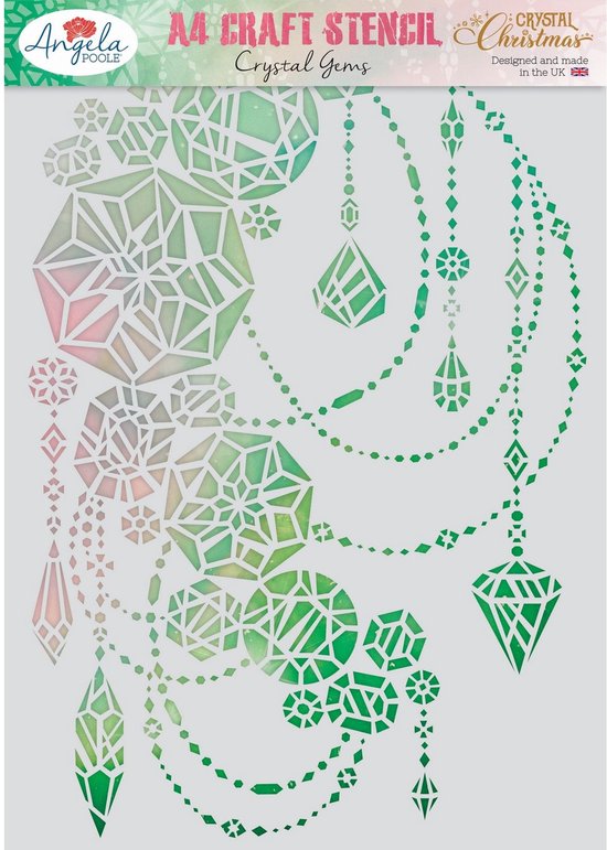 Angela Poole Craft Stencil Crystal Gems A4 | bol.com