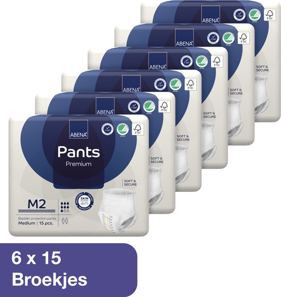 Abena Pants Premium M2 - 90x Absorberend Broekje, te Dragen als Gewoon ...