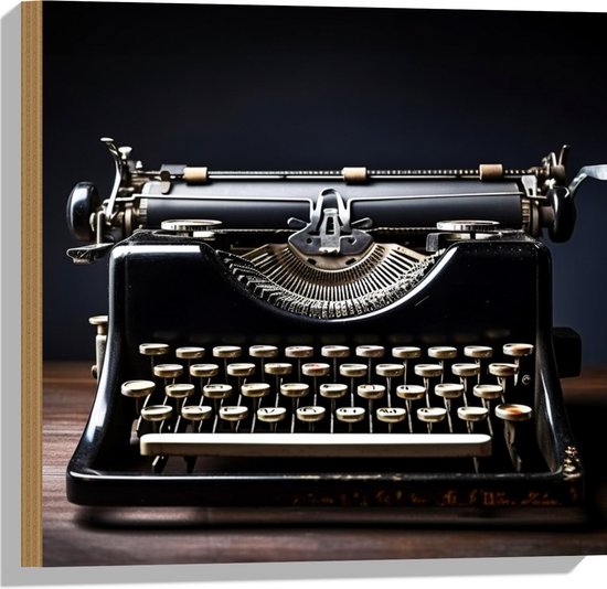 Hout - Foto van een Ouderwetse Vintage Zwarte Typemachine op Houten ...