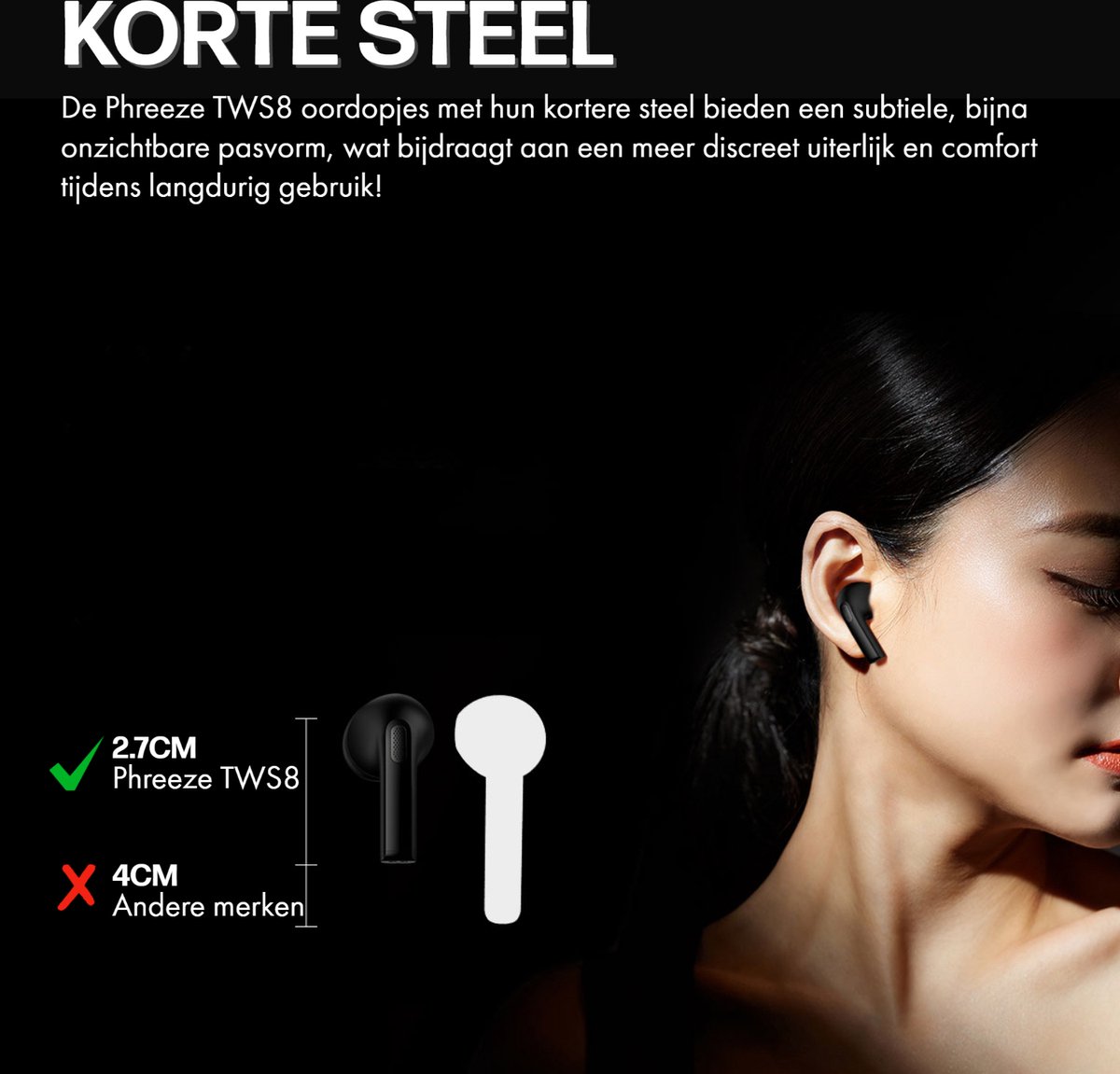Phreeze TWS8 Draadloze Oordopjes met 4 Microfoons - Noise Cancelling - Bluetooth -... | bol.com