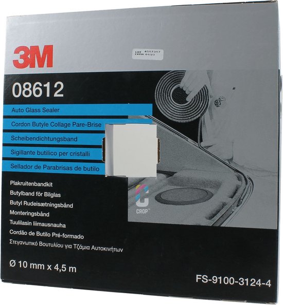3M 08612 Butylbandkit 10mm x 4,5 meter - Zwart | bol