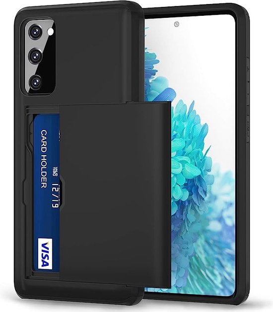 Samsung Galaxy S20 FE hoesje Armor Case Zwart met pasjeshouder | bol.com