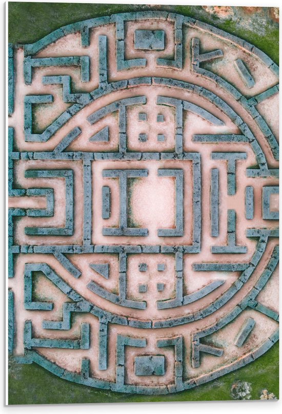 PVC Schuimplaat- Landschap - Doolhof - Gras - Rondje - 40x60 cm Foto op ...