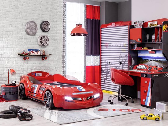 Peuter Autobed - Rood Retro Design - LED Verlichting - Realistisch ...