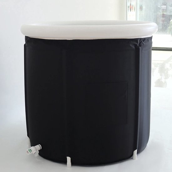 Avendi Ijsbad Zitbad Opvouwbare Badkuip Zwart ⌀75 CM Inclusief Handpomp ...