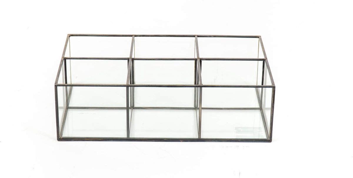 Housevitamin Glazen box Zwart - 25x15,5x7,5cm | bol