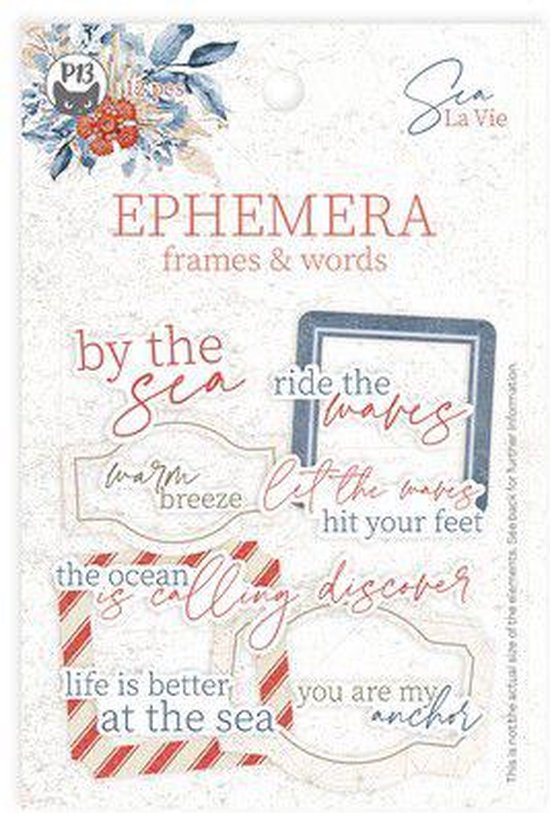 Piatek13 - Ephemera set Frames and Words Sea La Vie 12St P13-SLV-37 (04 ...