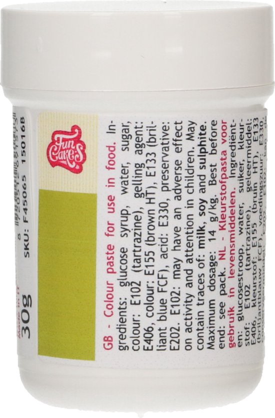 FunCakes Food Colour Paste - Blad Groen - 30g - Voedingskleurstof Pasta | bol