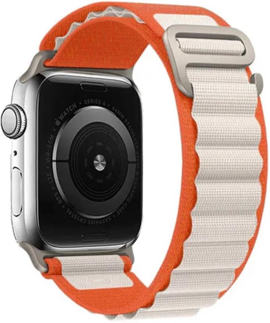 Applewatch Alpine bandje oranje wit - Geschikt voor Apple Watch bandje ...