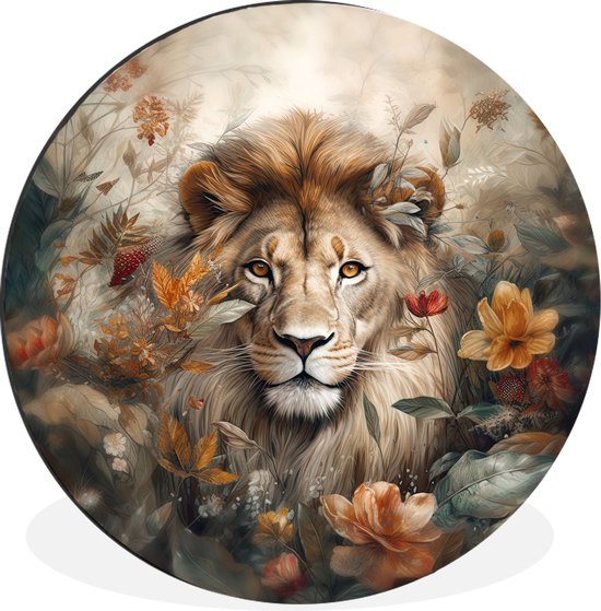 WallCircle - Wandcirkel - Muurcirkel - Leeuw - Wilde dieren - Planten - Natuur -... | bol
