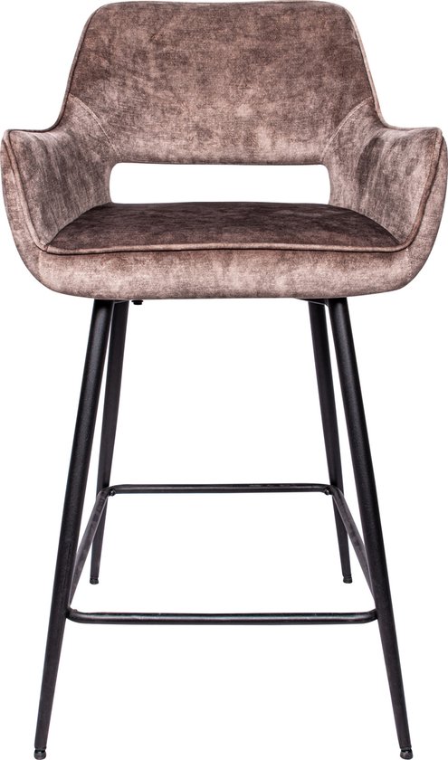 PTMD Barkstoel Fal Low Velvet - Bruin | bol