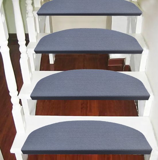 LW Collection trapmatten grijs 15 stuks zelfklevend - Trapmat halve ...