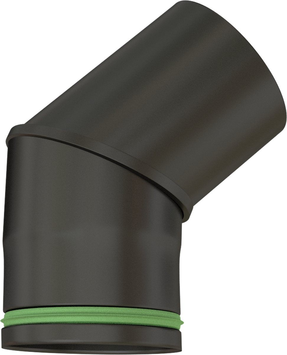 Bocht 45°enkelwandig Ø 80 mm zwart Pelletkachel | bol