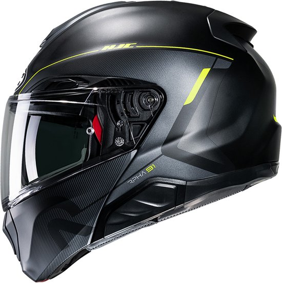 Hjc Rpha 91 Combust Black Yellow Mc3Hsf Modular Helmets XS - Maat XS ...