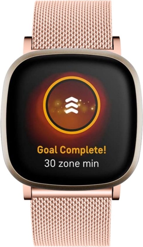 Milanees bandje - geschikt voor Fitbit Versa 4 / Sense 2 - rosegoud | bol