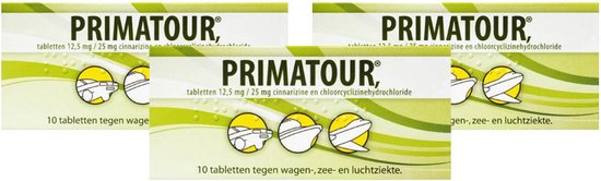 3x Primatour bij Reisziekte 10 tabletten | bol