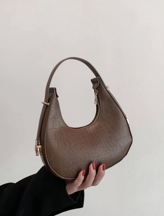 Handtas - Schoudertas - Bruin - Trendy - PU leer - Dames tas | bol