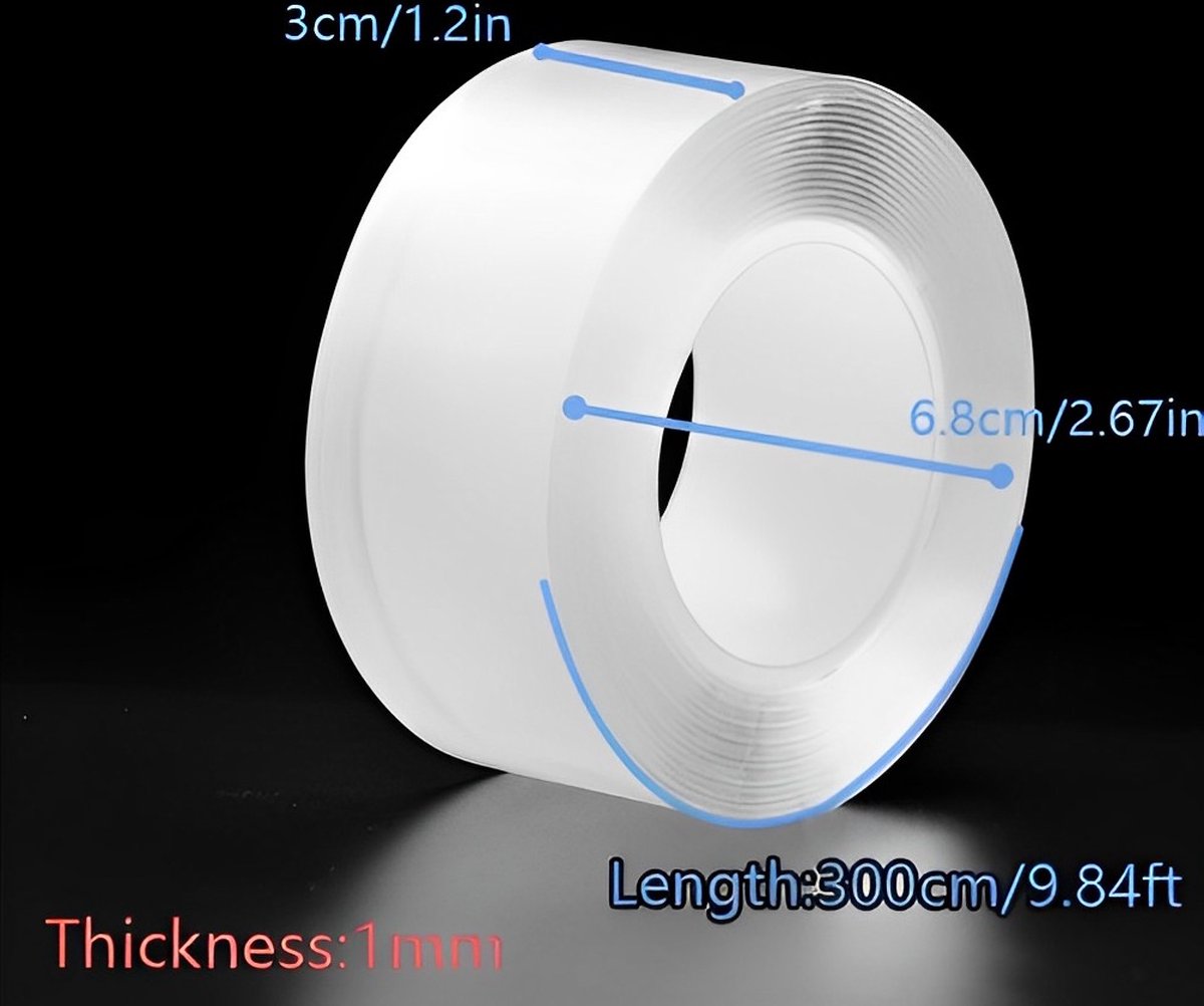 Nano Tape - Dubbelzijdig - Magic Tape - Gekko Tape - met Premium Grip Tape - Afwasbaar... | bol.com