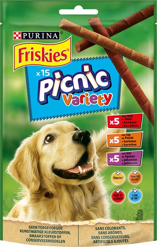 5x Friskies Picnic Variety - Honden snack - 126 gram | bol