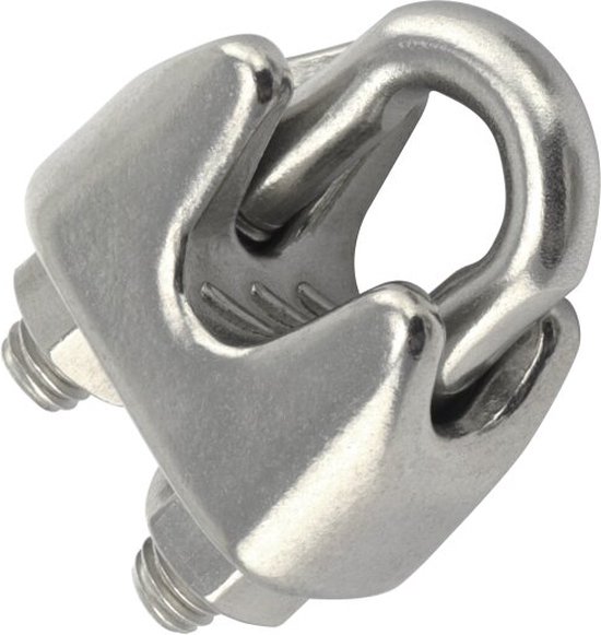 (3 STUKS) 10MM KABELKLEM (STAALDRAADKLEM) (RVS-A4) (AISI 316) DIN 741 | bol