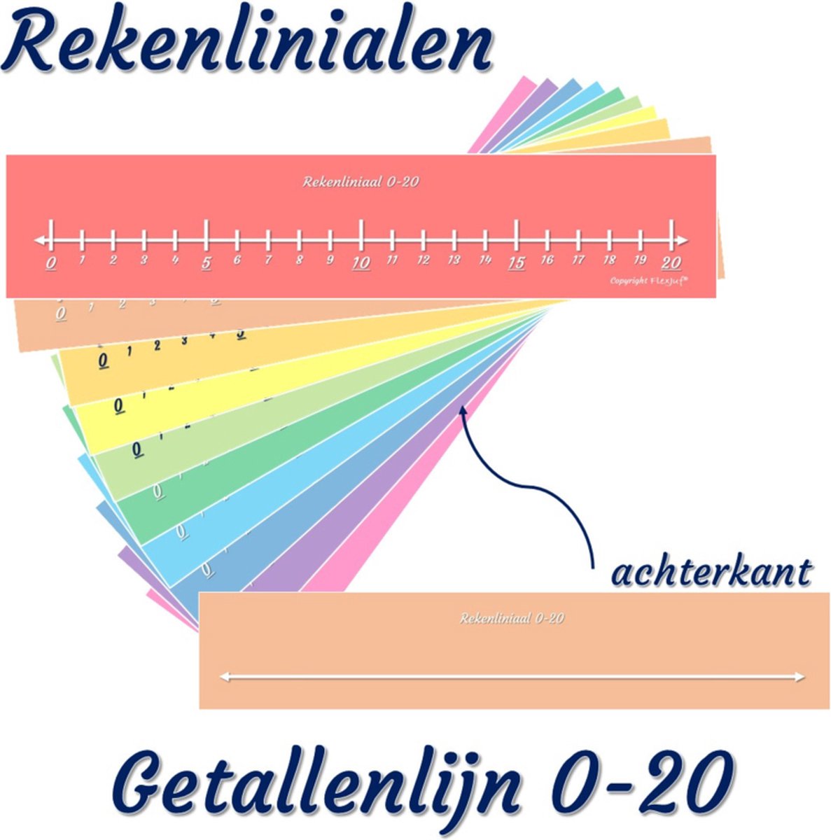 FlexJuf Rekenliniaal - getallenlijn 0-20 (10 st.) wisbordje | bol.com