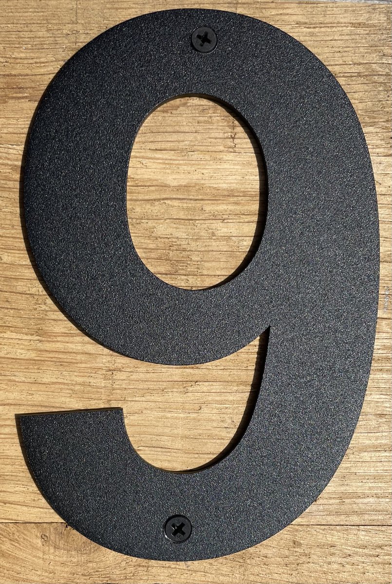 17cm stalen huisnummer 9 zwart | bol